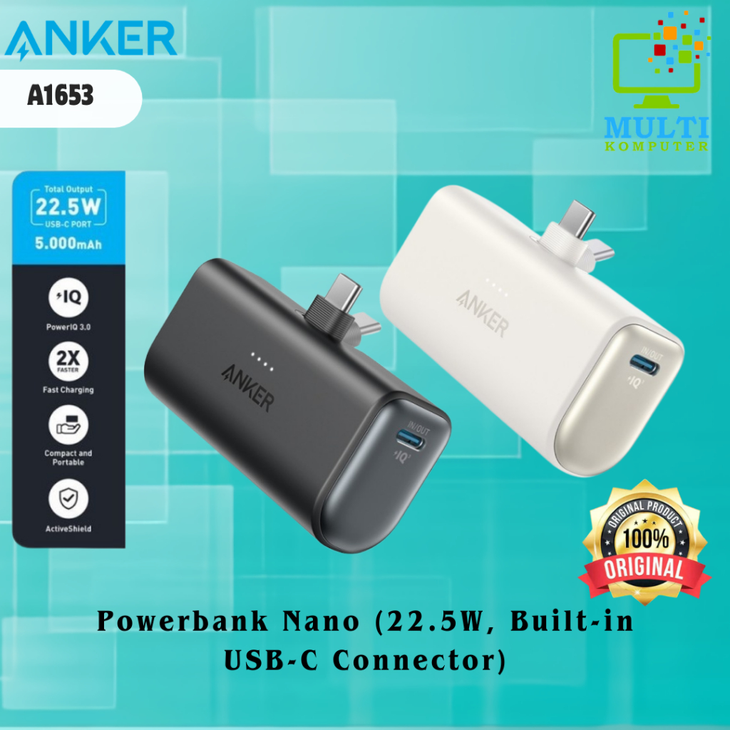 Jual Anker Powerbank Nano (22.5W, Built-in USB-C Connector) – A1653 ...