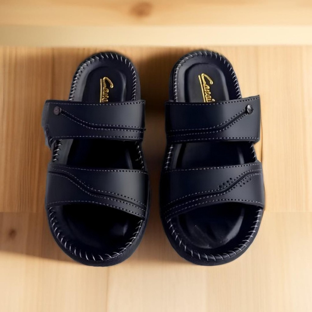 Jual Sandal Slop Pria Canvil/Sandal Slop Pria Kulit Sintetis Ban 2 ...