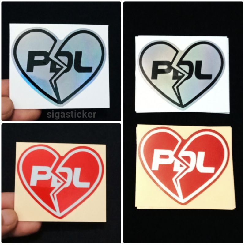 Jual Stiker PDL Cutting Sticker Patah Hati Hologram 6,5cm | Shopee ...