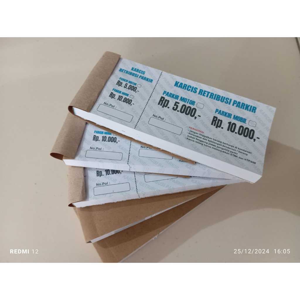 Jual Karcis Retribusi Parkir Mobil Rp. 10.000,- / Karcis Retribusi ...
