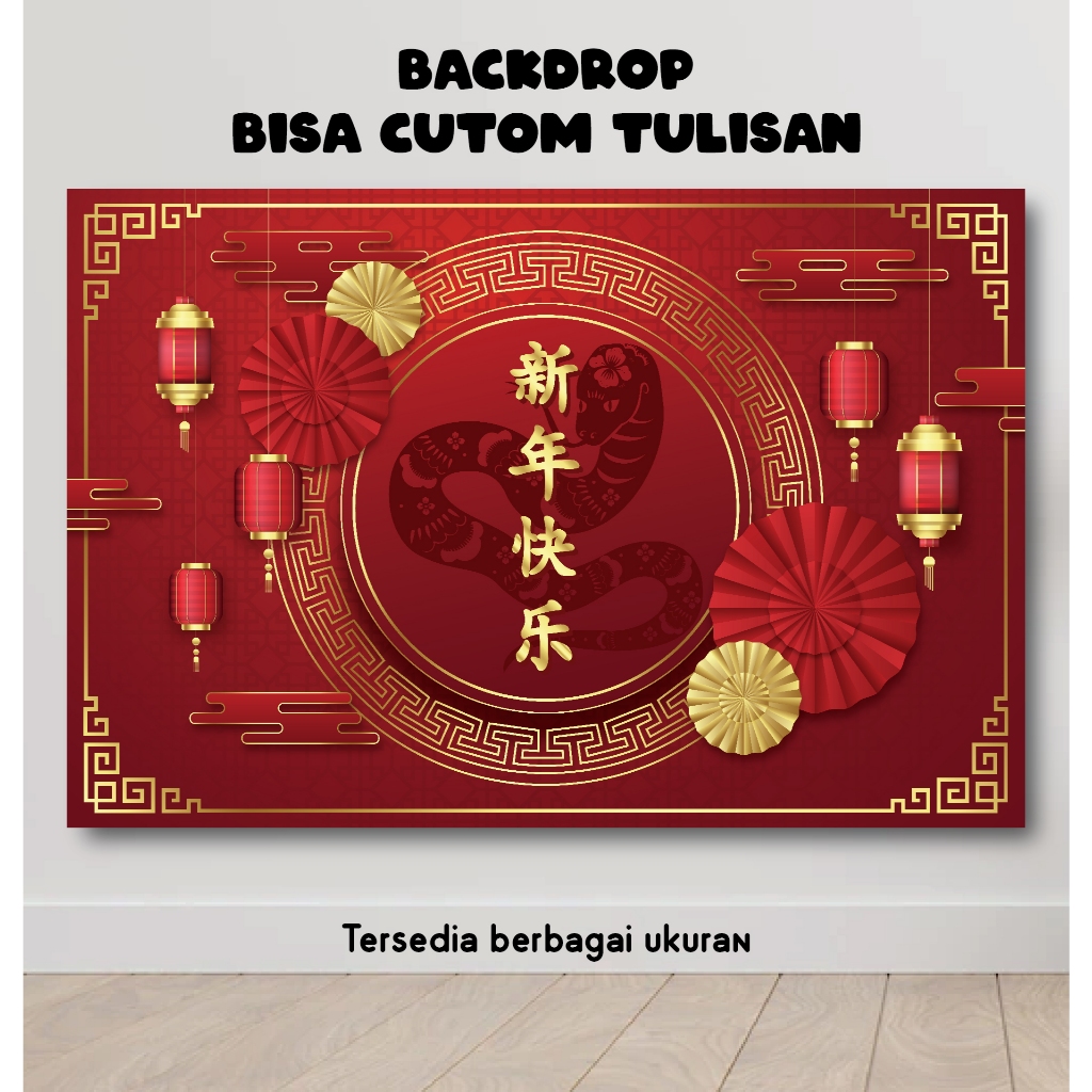 Jual BACKDROP IMLEK UCAPAN GONG XI FA CAI CUSTOM TULISAN HIASAN BANNER ...
