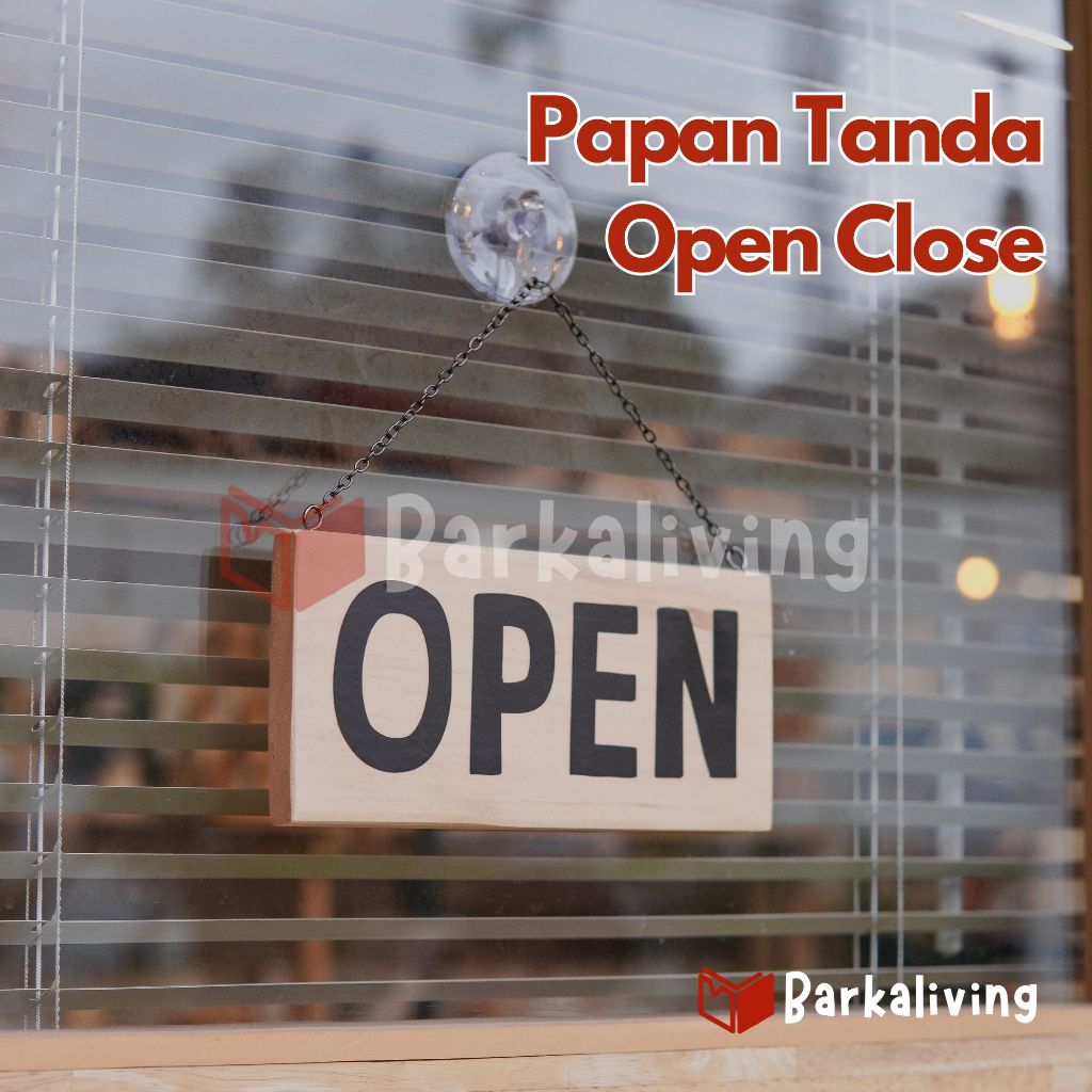 Jual Papan Tanda Open Close Kayu Asli dan Cutting Sticker Minimalis ...