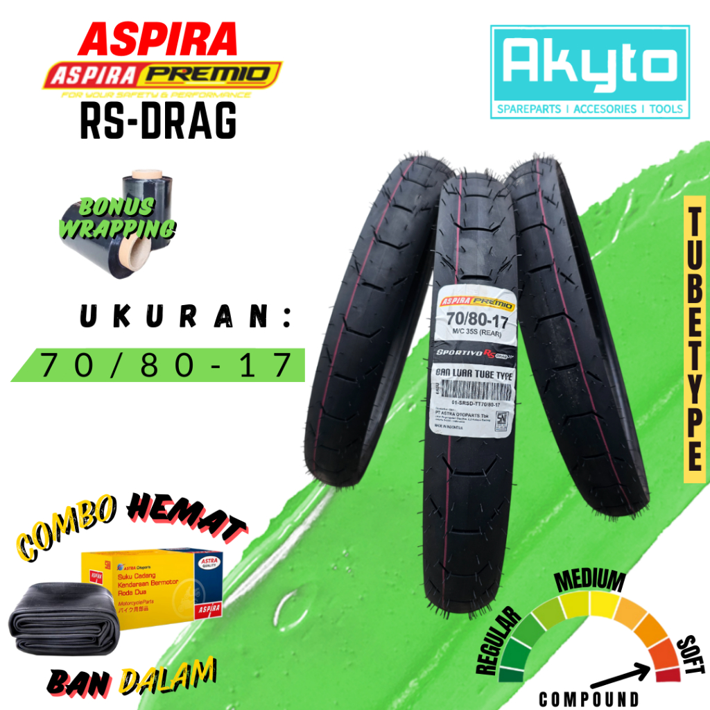 Jual BAN ASPIRA PREMIO RS-DRAG / RSD / BAN TUBETYPE / BAN BALAP CACING / SOFT COMPOUND / BAN ...