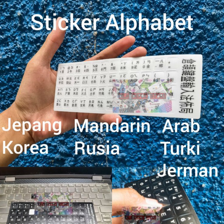 Jual Sticker Keyboard huruf korea hangul arab rusia jepang turki ...