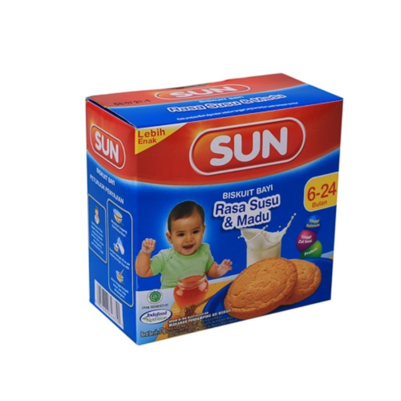 Jual SUN BISKUIT BAYI 6 SAMPAI 24 BULAN RASA SUSU & MADU | Shopee Indonesia