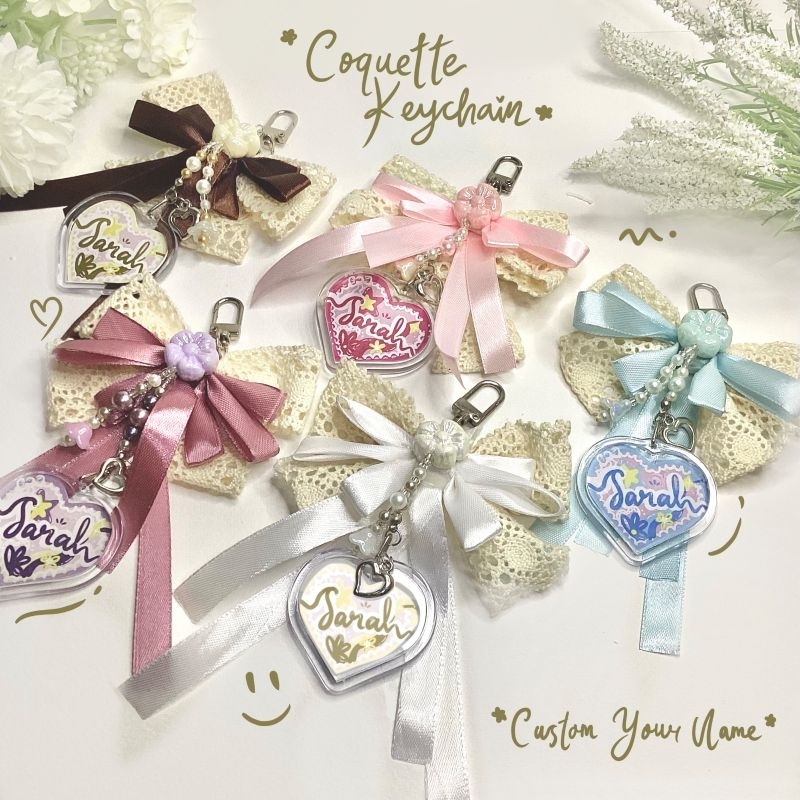 Jual Custom Your Name/Custom Photo Ribbon Keychain | Kustom Nama ...