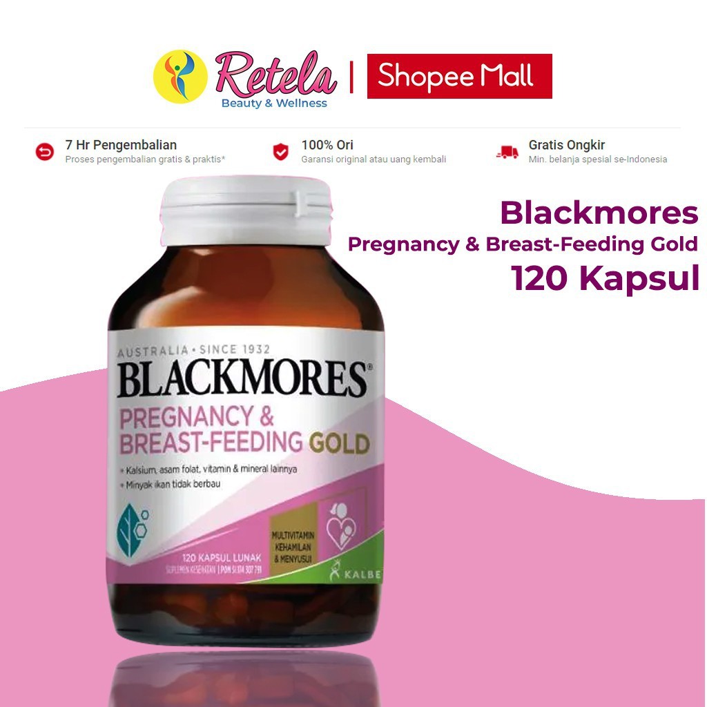 Jual BLACKMORES PREGNANCY & BREAST FEEDING GOLD 1 BOTOL ISI 120 TABLET ...