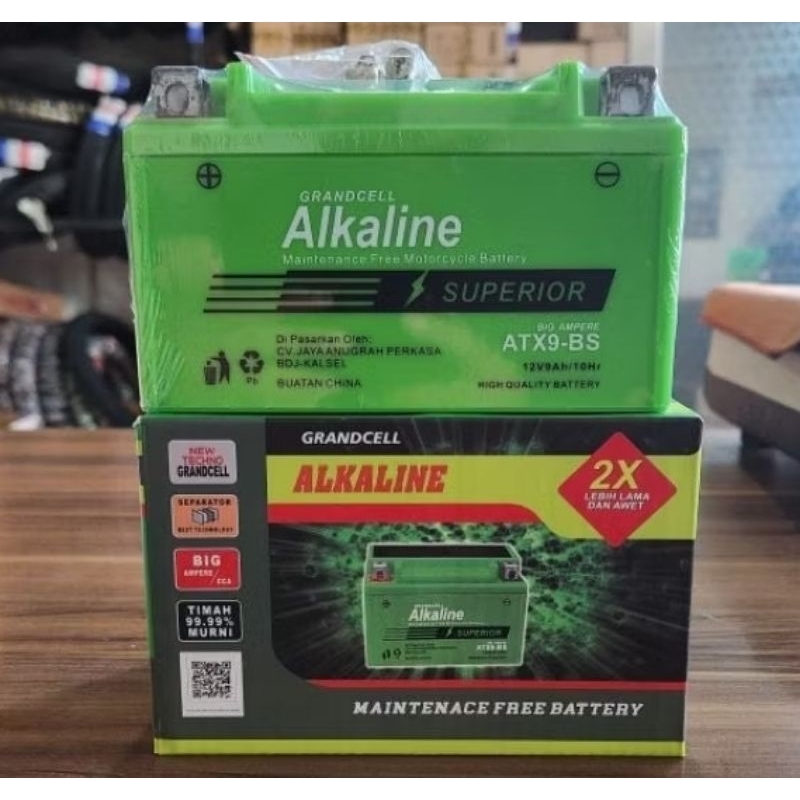 Jual Aki Motor NINJA 250 KERING ALKALINE Grandcell ATX9-BS BIG Ampere ...