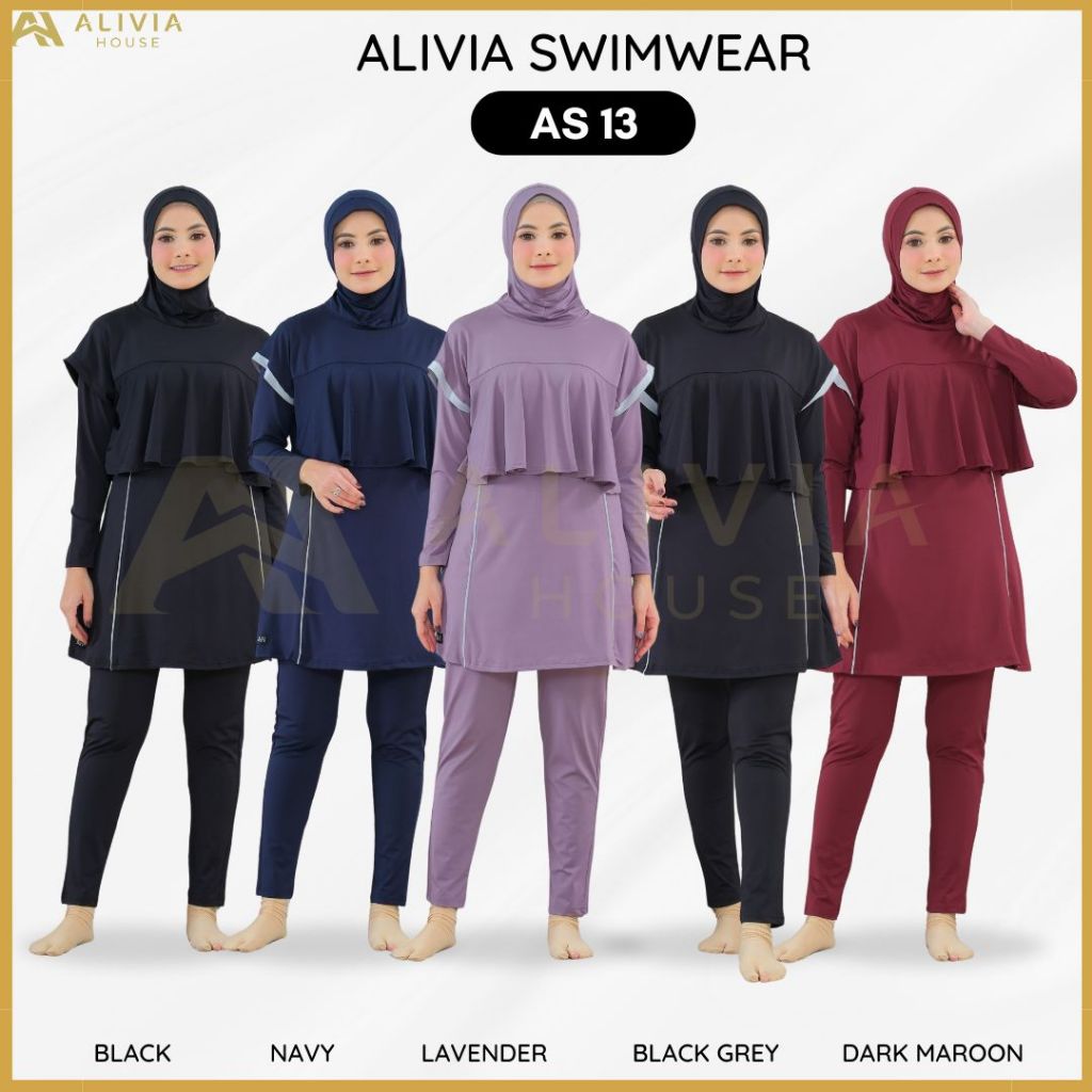 Jual Alivia Swimwear AS 13 - Baju renang muslimah syari Poly Spandex ...