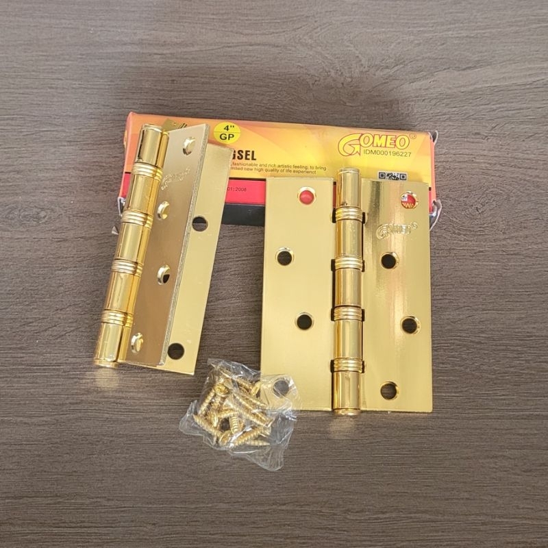 Jual Engsel Pintu Rumah 4" / Engsel Jendela Tebal Gomeo 4 inch KUNING ...