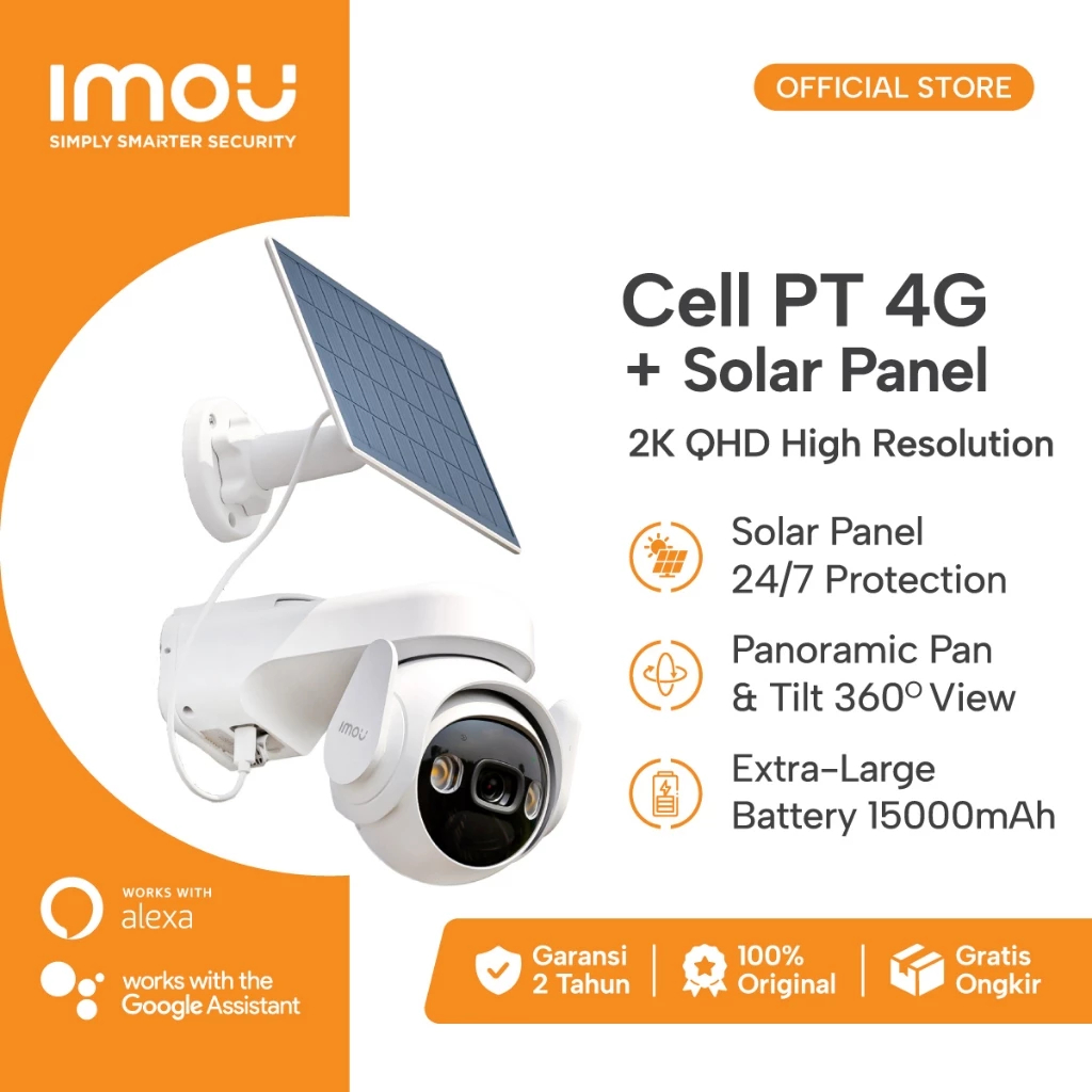 Jual IMOU Cell PT 4G / Cell PT LITE With Solar Panel 3MP Camera Outdoor ...