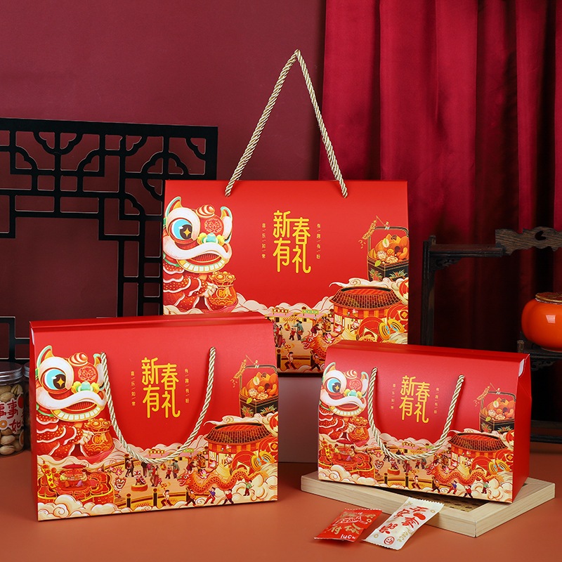 Jual CNY Hampers Box/ Kotak Hampers Imlek Naga Handle Tali Berbagai ...