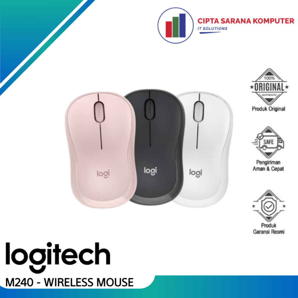 Jual Logitech M240 Mouse Wireless Bluetooth Silent | Shopee Indonesia