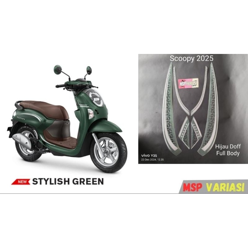 Jual scoopy 2024 2025 hijau doff Striping list lis stiker polet ...