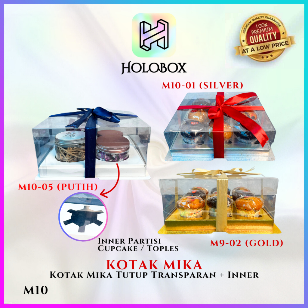 Jual Box Mika / Kotak Kue Mika / Box Cupcake + Tatakan / Packaging Mika ...