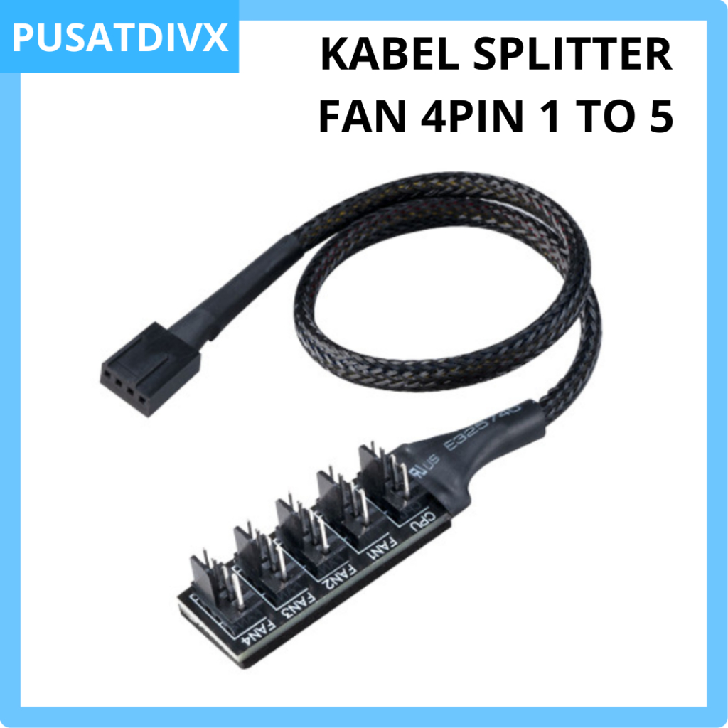 Jual SANJI KABEL FAN HUB PWM 4PIN 5X SPLITTER COOLING ADAPTER CASE 4 ...