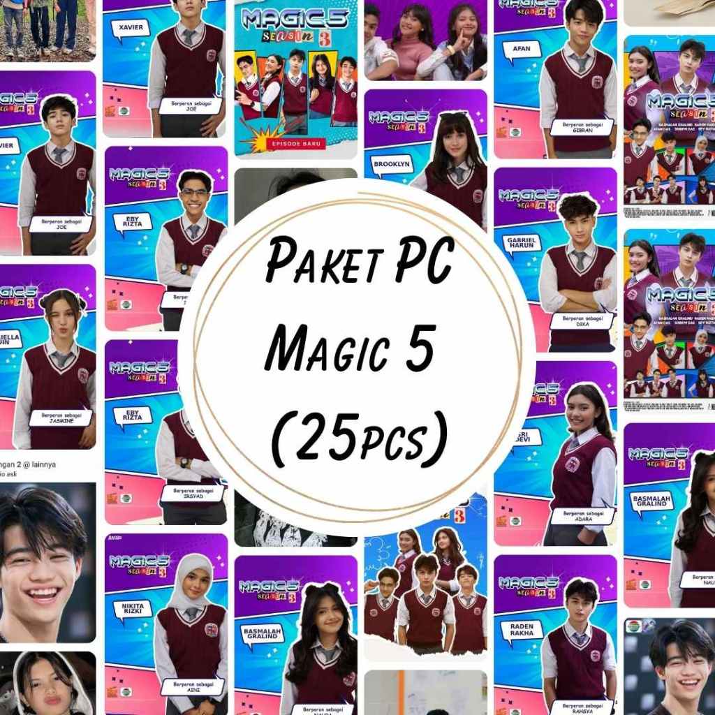 Jual (ISI 25 PCS) Paket Photocard Pemain MAGIC 5 INDOSIAR Basmalah Gralind Raden Rakha Afan DA5 ...