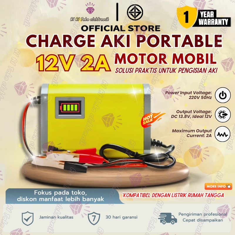 Jual 12V 2A Charger Aki Motor Mobil Casan Carger Cas Portable Otomatis Charger Accu Carger Aki ...