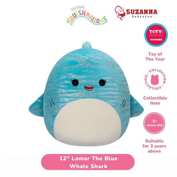 Jual Squishmallows Lamar The Blue Whale Shark 12 Inch || Boneka Ikan ...