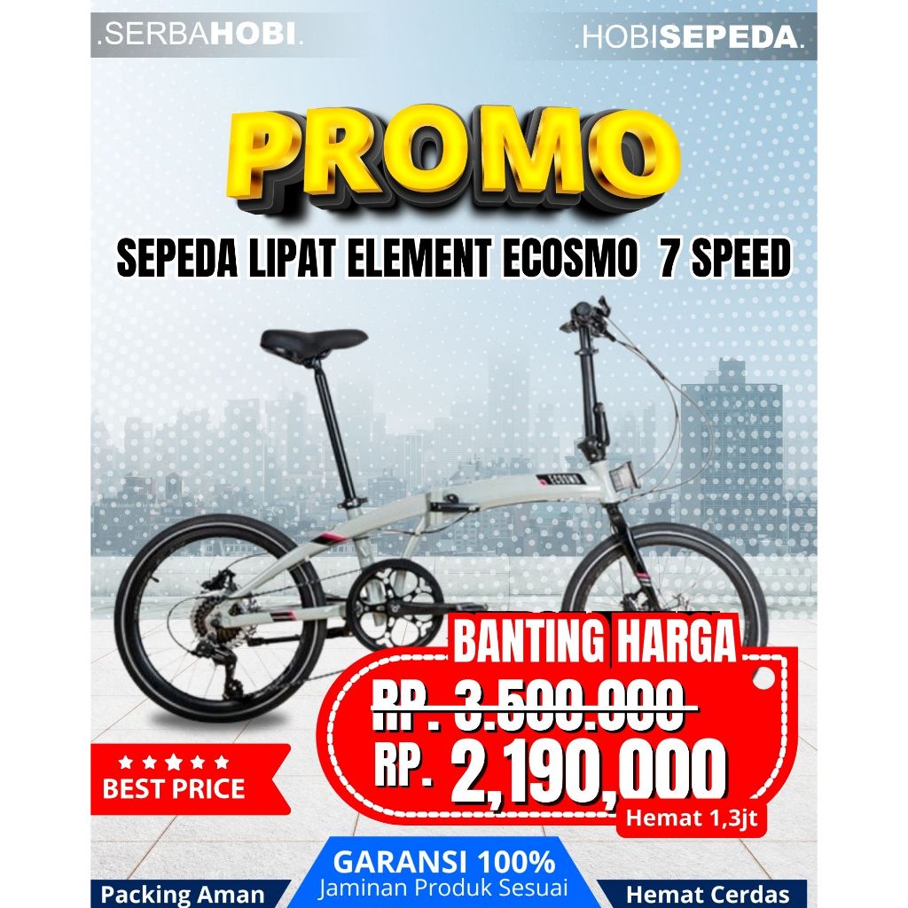 Jual Sepeda Lipat Elemet Ecosmo 7 Speed | Shopee Indonesia
