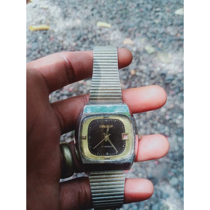 Jual Jam tangan pria jam branded MANNIX SWISS tank 17 jewels jam cowok ...