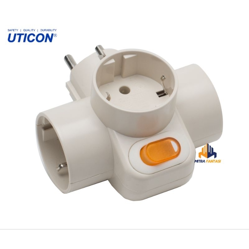 Jual Steker T Arde UTICON SC382 3Lubang Colokan Tee Multi Saklar On Off ...