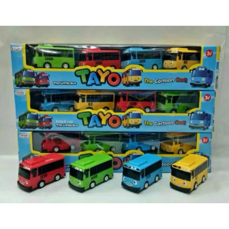 Jual Mainan Bus Tayo isi 4 Pull Black / My Little Bus Tayo | Shopee Indonesia