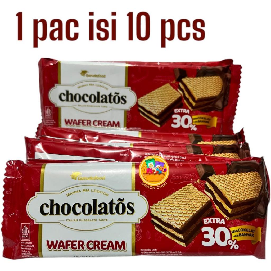 Jual CHOCOLATOS WAFER CREAM RENCENG ISI 10 PCS | Shopee Indonesia
