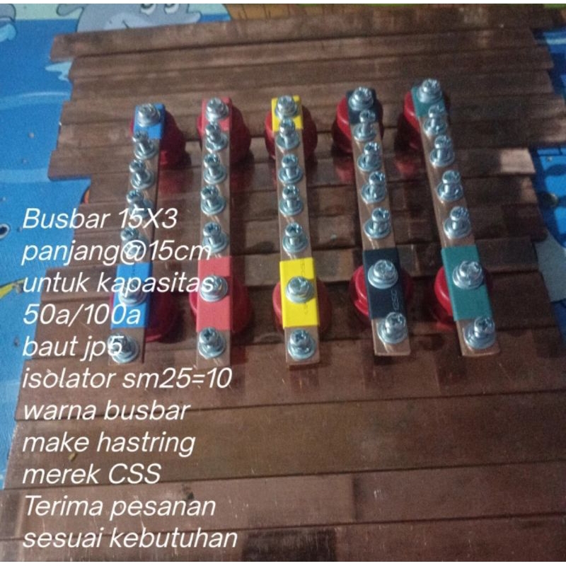 Jual BUSBAR 3×15 RSTN + GROUND PANJANG 15 CM UNTUK MCCB 30A/100A ...