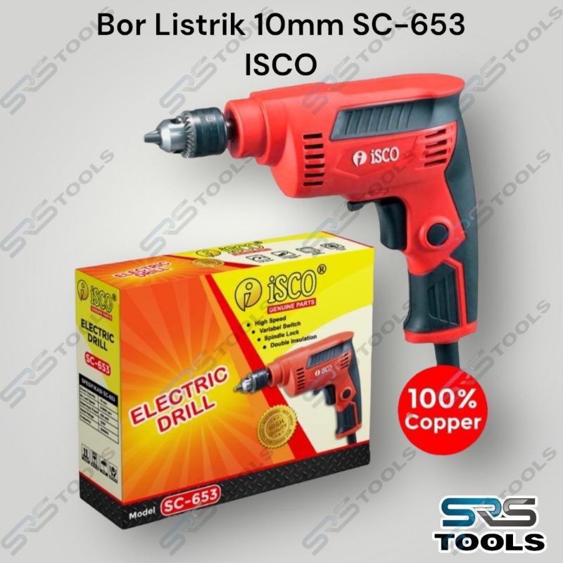 Jual ISCO SC-653 Mesin Bor Tangan Listrik 10 mm Bolak Balik 420 Watt ...