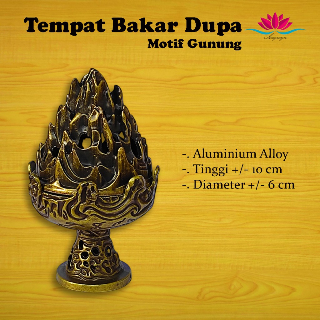 Jual Tempat Bakar Dupa Kerucut Motif Gunung Bahan Aluminium Alloy ...