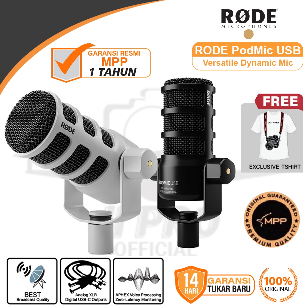 Jual Rode PodMic USB Versatile Dynamic Broadcast Microphone Pod Mic ...