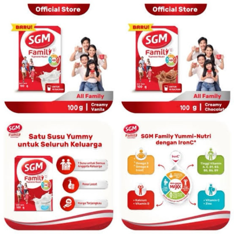 Jual SUSU SGM FAMILY COKLAT & VANILA 100 g | Shopee Indonesia