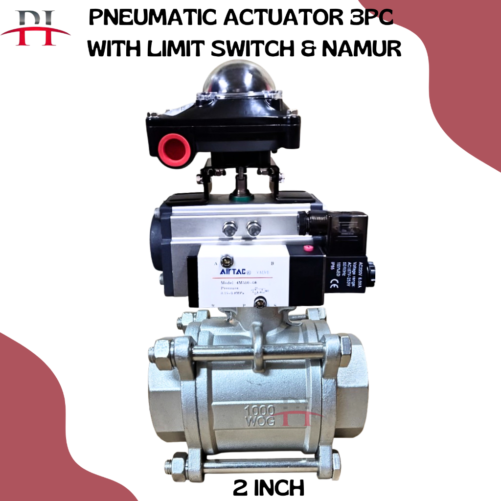 Jual PNEUMATIC ACTUATOR BALL VALVE 3PC MOUNTING PAD WITH LIMIT SWITCH ...