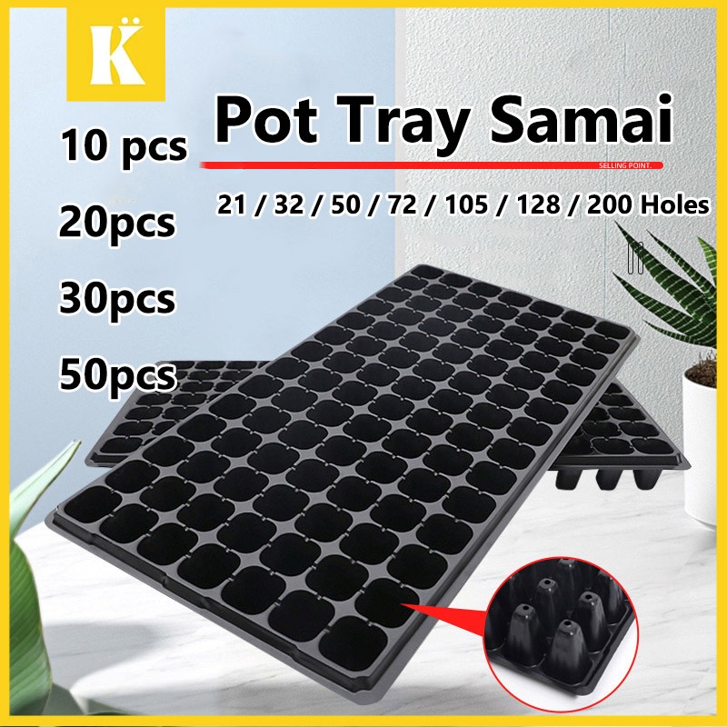 Jual 20 PCS Pot Bibit 10 PCS Tray Semai Seedling Pot / Pot Tray Semai ...