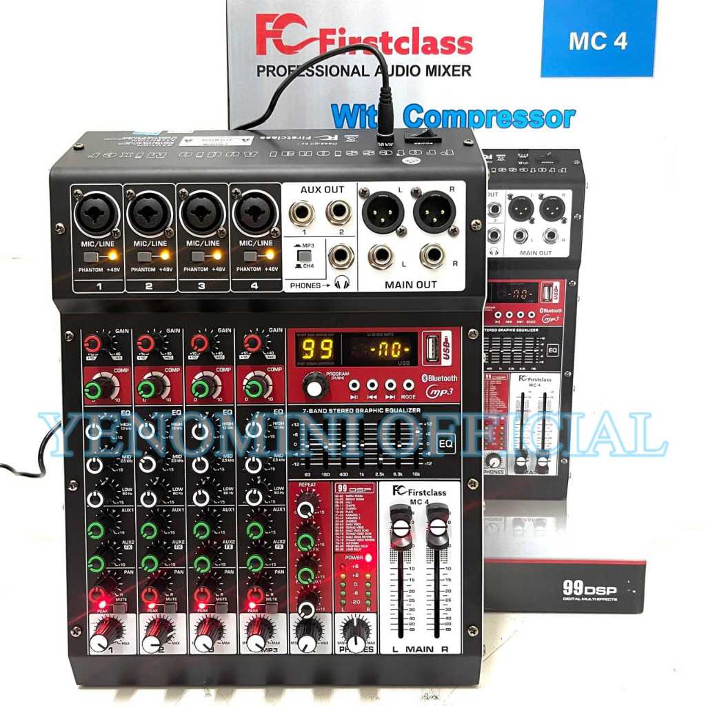 Jual Mixer Audio First Class MC 4 4channel With Compressor Original Micer Audio FirstClass FC ...