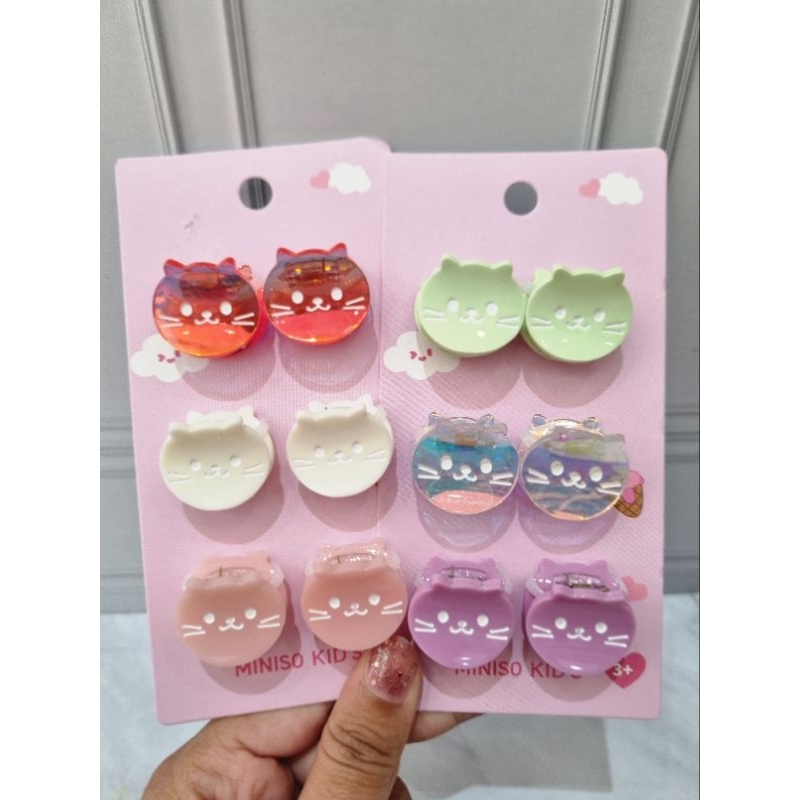 Jual Miniso Cat Hair Claw Clips 6pcs / Jepit Rambut Kucing Lucu ...