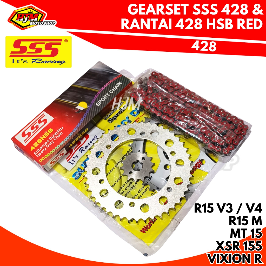 Jual GEARSET TRIPLE S - SSS R15 V3 / R15 V4 / R15 M / VIXION R VVA / MT 15 / XSR 155 & RANTAI ...