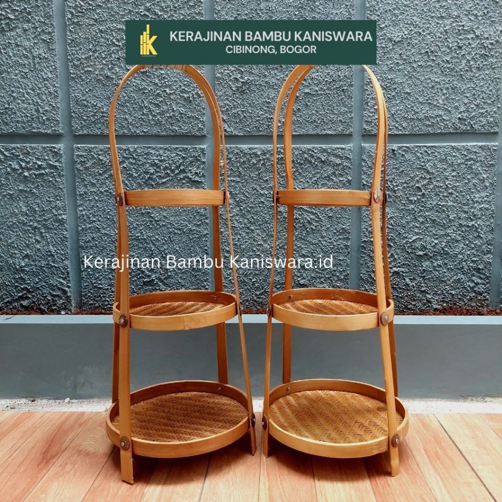 Jual Rak Susun Bambu Premium | Rak Saji Bumbu Dapur Kue / Free-standing ...