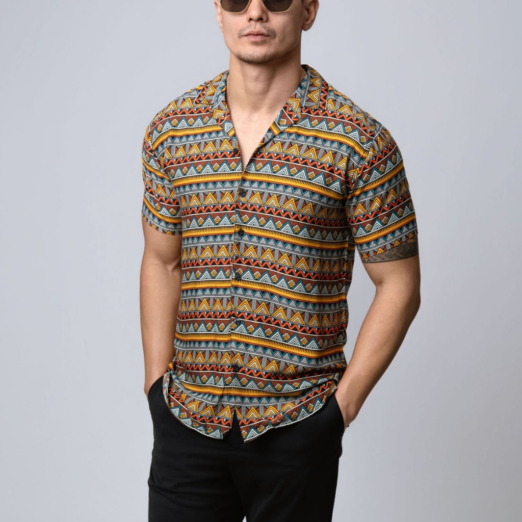 Jual VENGOZ Atasan Kemeja Pria Hawai Printing Slim Fit - Arion Casual ...