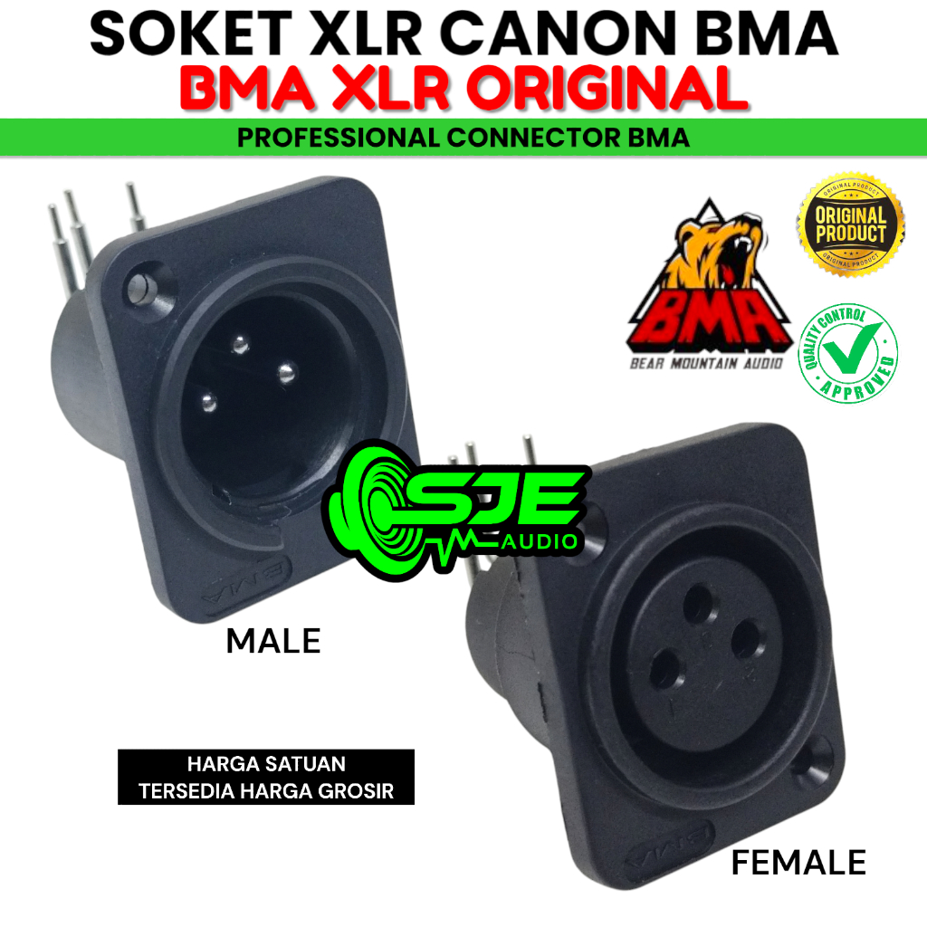 Jual SOKET CANON BMA MALE FEMALE SOKET XLR MALE FEMALE BMA SOCKET CANON ...