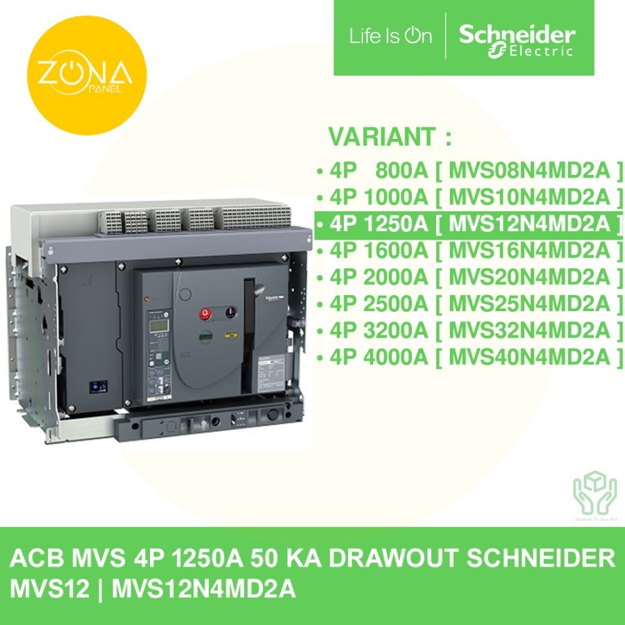 Jual ACB SCHNEIDER MVS MVS12 4P 1250A DRAWOUT TYPE 50KA MVS12N4MD2A | Shopee Indonesia