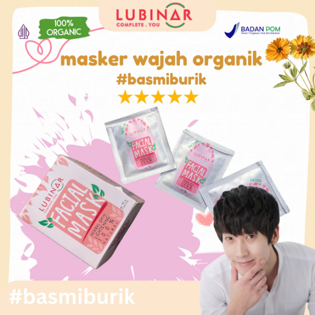 Jual 2 BOX Lubinar Masker Bubuk beras ketan untuk Perawatan Wajah ...