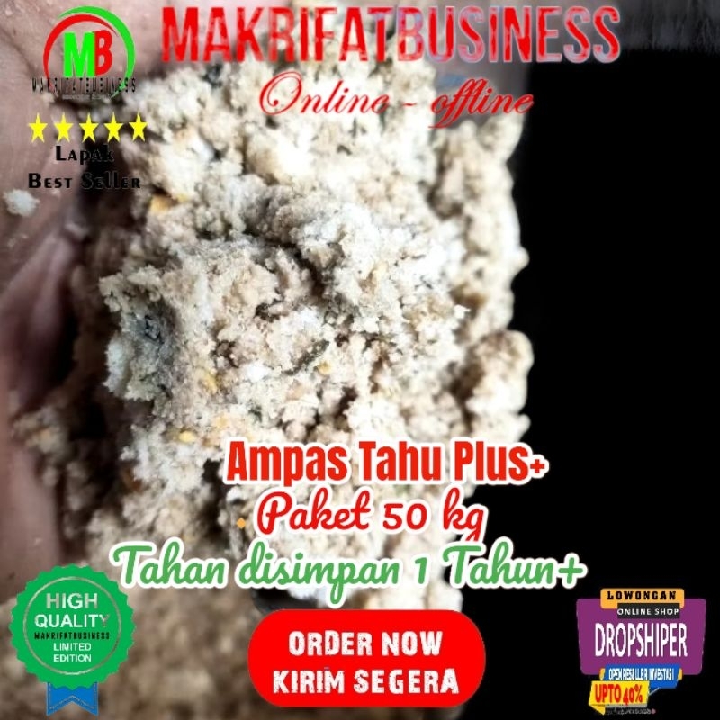 Jual Paket 50 Kg AMPAS TAHU PLUS PLUS++++ Bekatul Sekem Giling Janggel Giling Sayuran Asam Amino ...