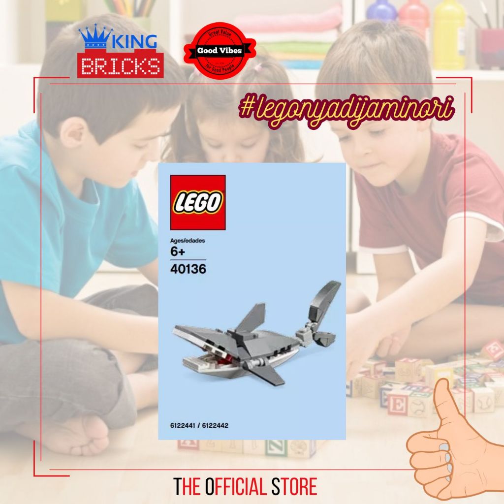 Jual LEGO Original POLYBAG 40136 Shark - Mainan Anak Edukasi Binatang ...