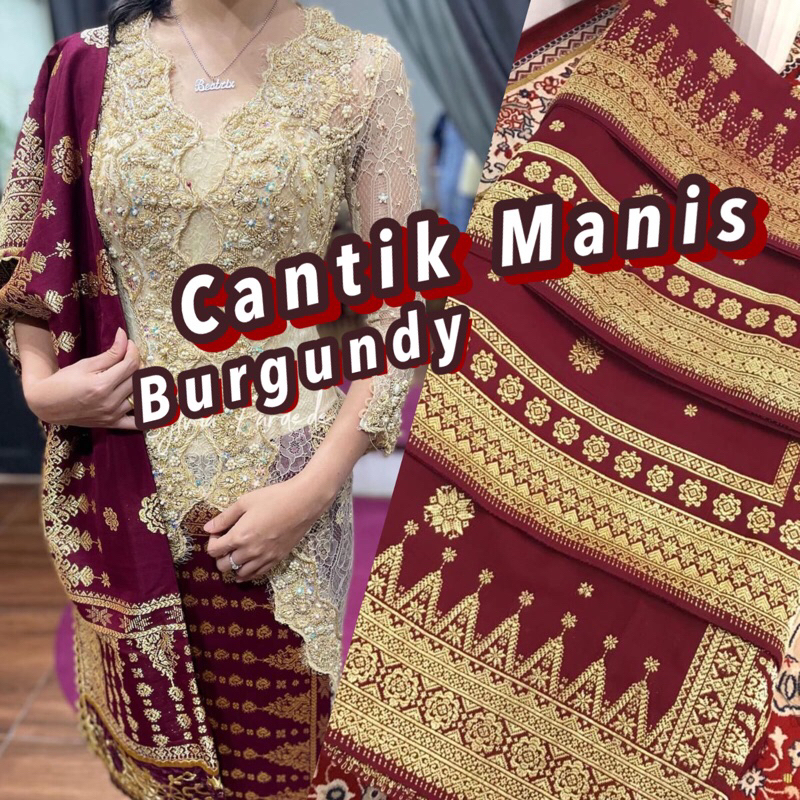 Jual SONGKET CANTIK MANIS EXTRA SALE/ MERAH BURGUNDY/ MERAH MANGGIS ...