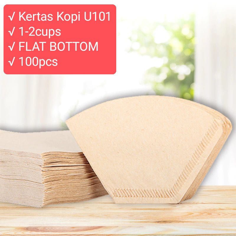 Jual [100pcs] Kertas Saringan Kopi V60 01 (1-2 cups) FLAT BOTTOM ...