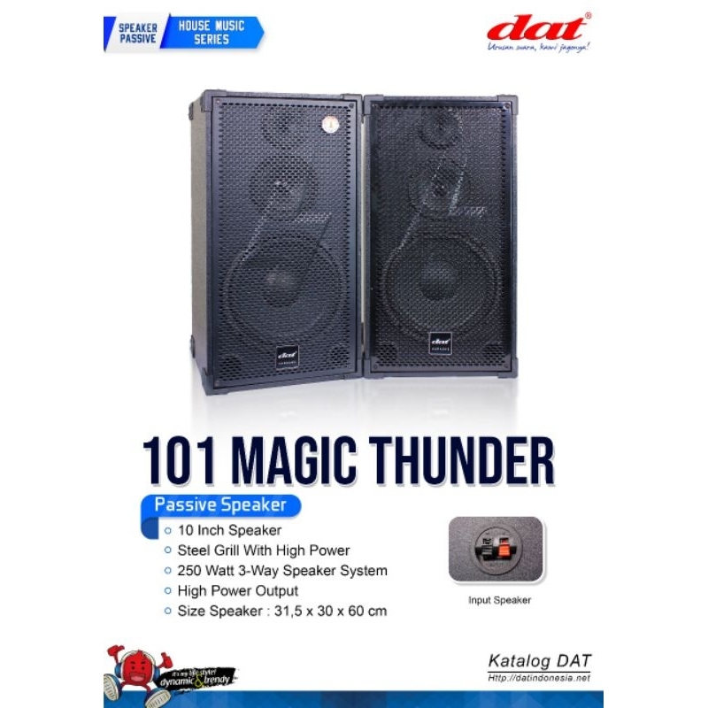 Jual PASSIVE SPEAKER DAT 101 MAGIC THUNDER PASIF 10in 10" 10 INCH " STEEL GRILL WITH HIGH POWER ...