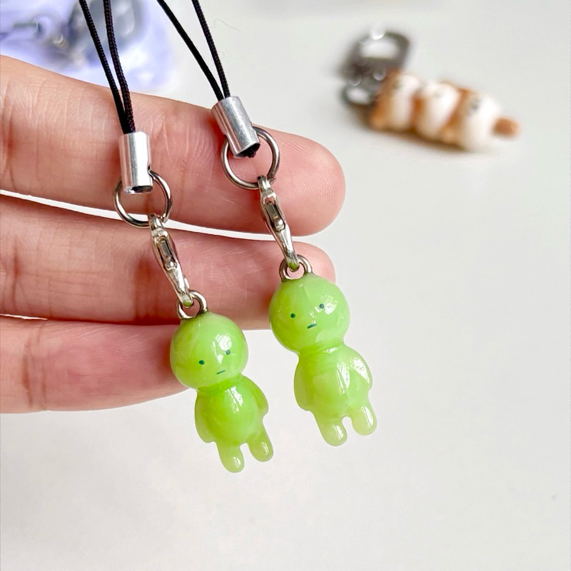 Jual Mini Smiski Clay Charm glow in the dark- bag charm keychain ...