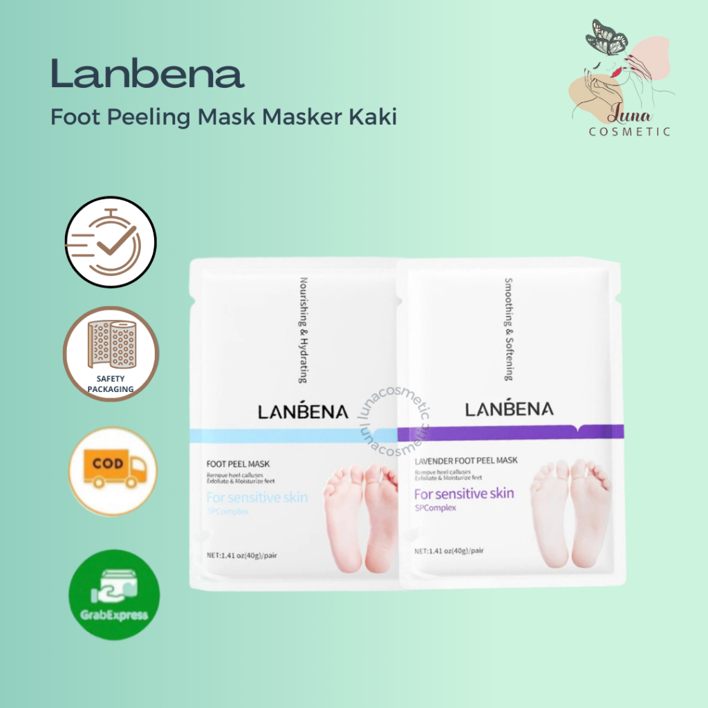 Jual [NEW] LANBENA Foot Mask Masker Kaki Eksfoliasi Pemutih Kaki Masker ...